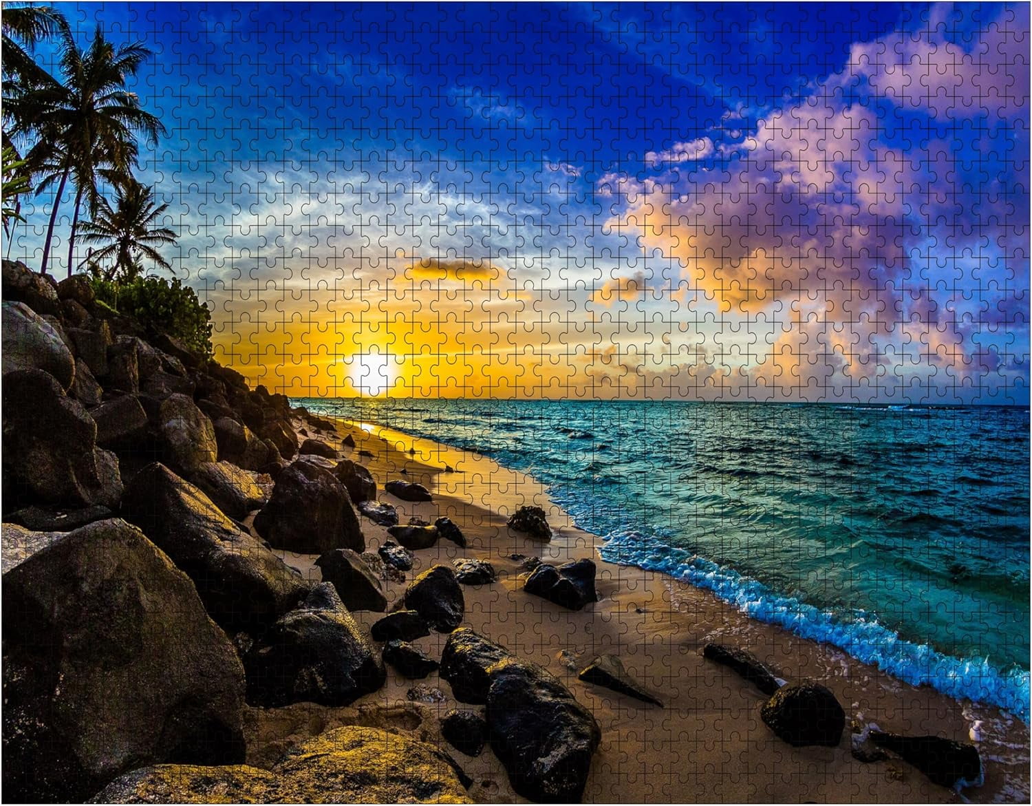 Jigsaw Wooden puzzle 300 pieces Beautiful Hawaiian Sunset on The North ...