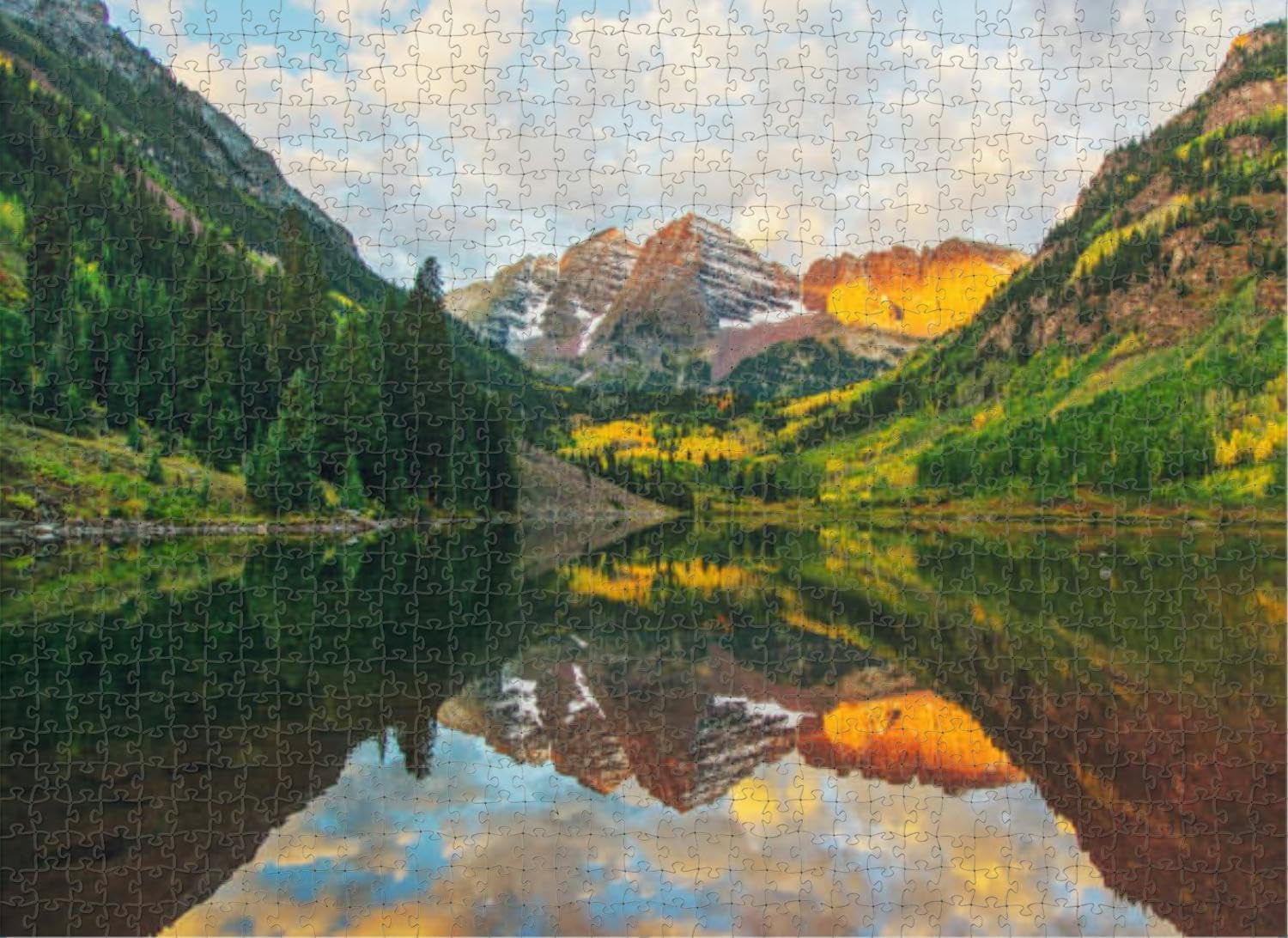 Jigsaw Wooden puzzle 300 pieces Maroon Bells and Lake at Sunrise ...