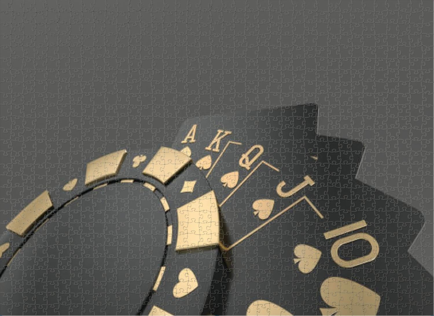 Jigsaw Wooden puzzle 300 pieces Modern Black and Golden Royal Flush ...