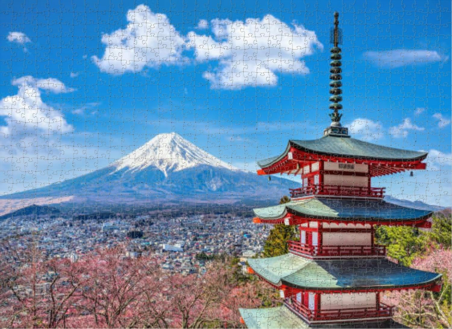 Jigsaw Wooden puzzle 300 pieces Mt Fuji and The Pagoda Japan Puzzle for ...