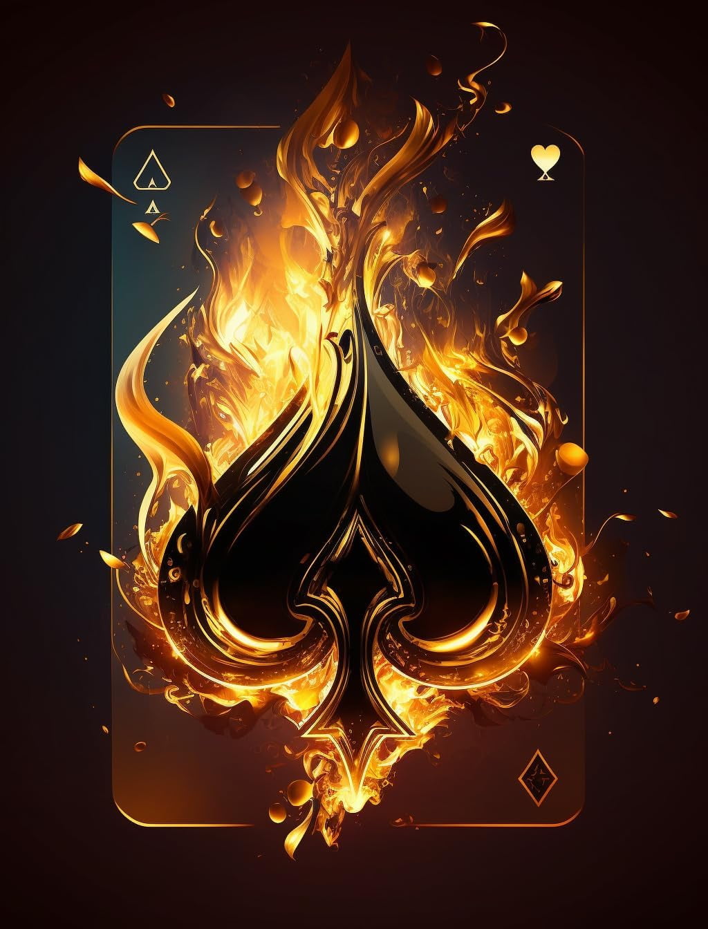 Jigsaw Wooden puzzle 500 pieces Ace of Spades Card Gold Puzzle for ...