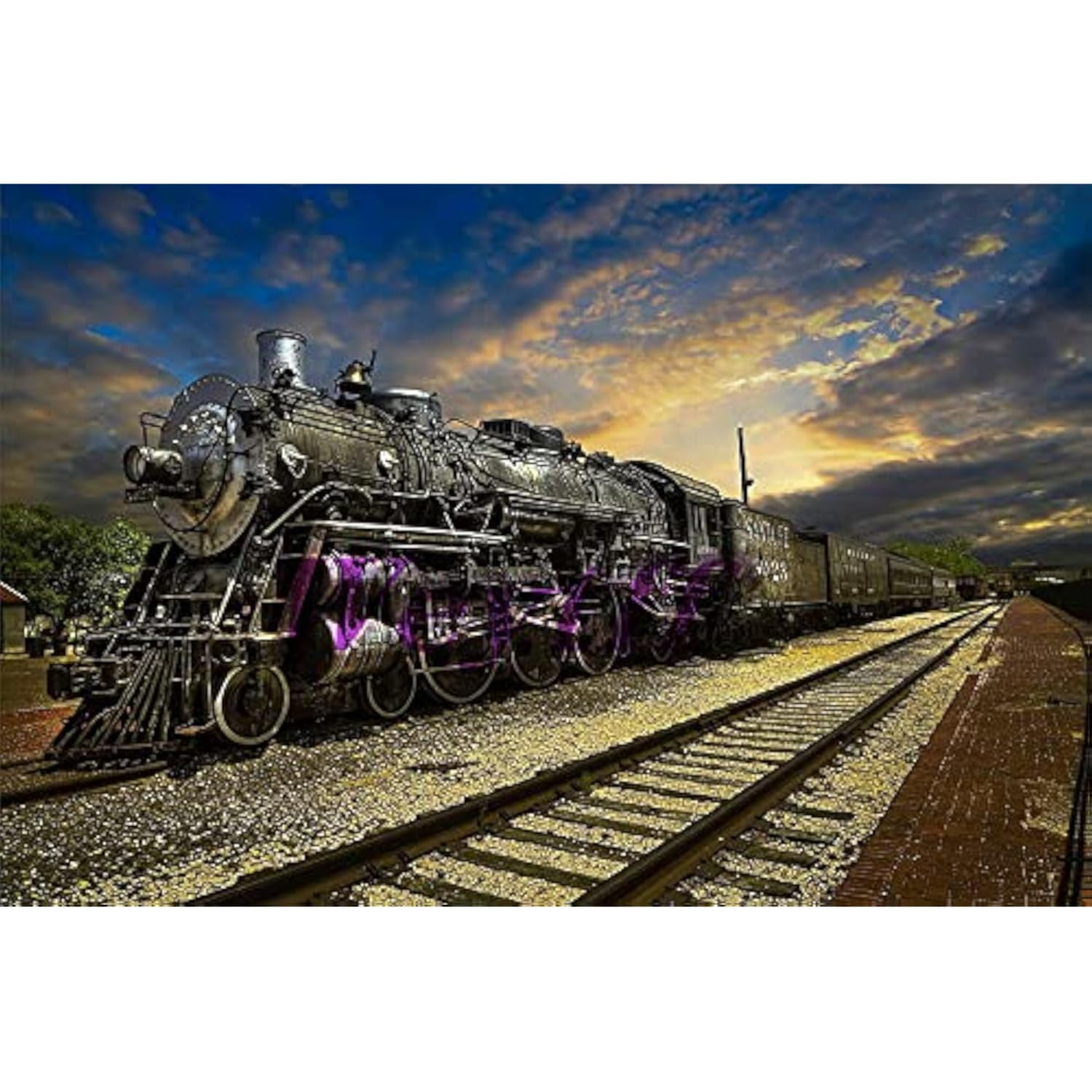 Jigsaw Wooden puzzle 500 pieces for Adults - Train Landscape - Train ...