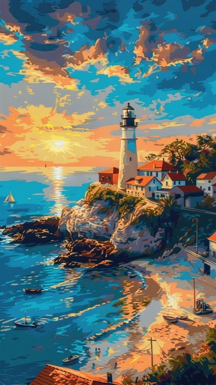 Jigsaw Wooden puzzle 500 pieces Jigsaw Puzzle Adult Wooden Toy sea Lighthouse Sunset Funny ...