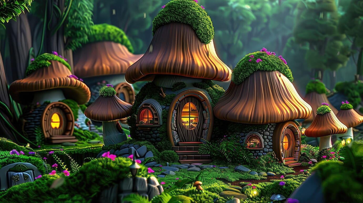 Jigsaw Wooden puzzle 500 pieces Mini Toadstool Cottage Mushroom Fairy Pixie House Puzzle for ...