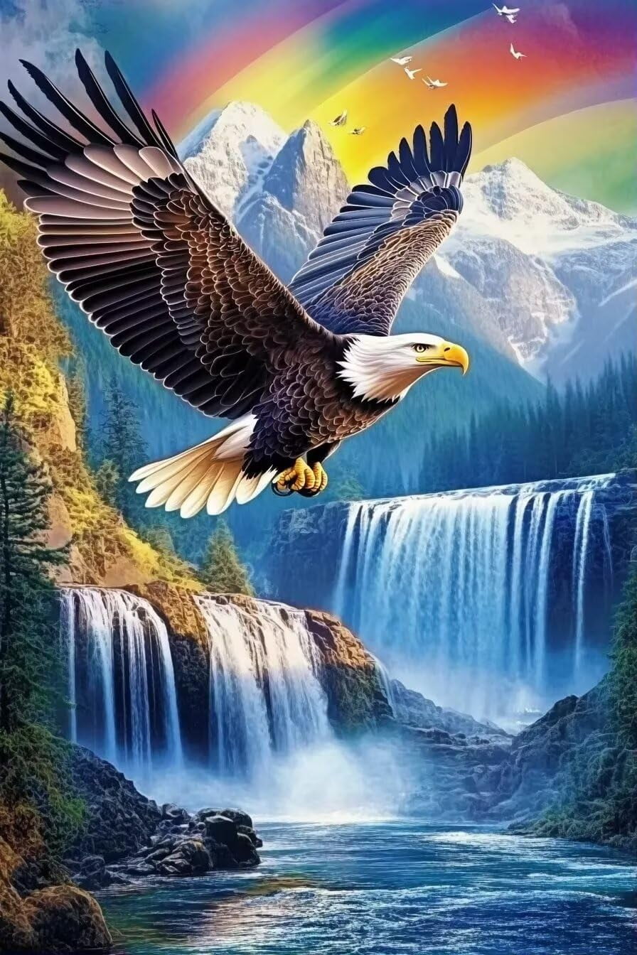 Jigsaw Wooden puzzle 500 pieces Soaring Bald Eagle Adult Puzzles,Vivid ...