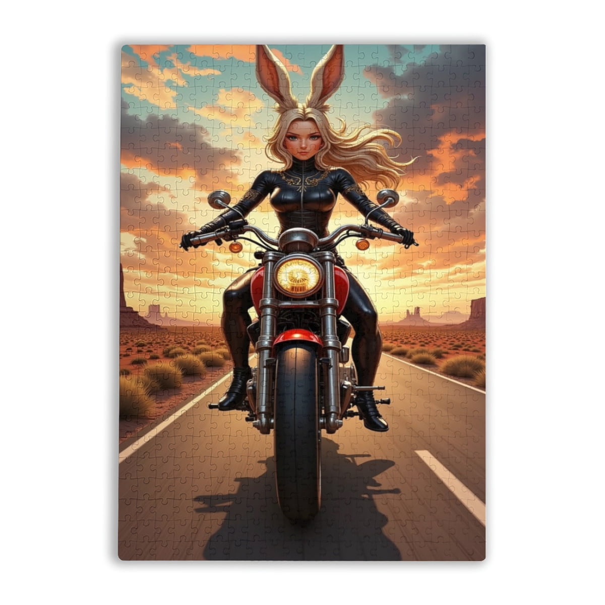 Jigsaw puzzle 1000 pieces Girl on a motorcycle Large jigsaw puzzle toy ...