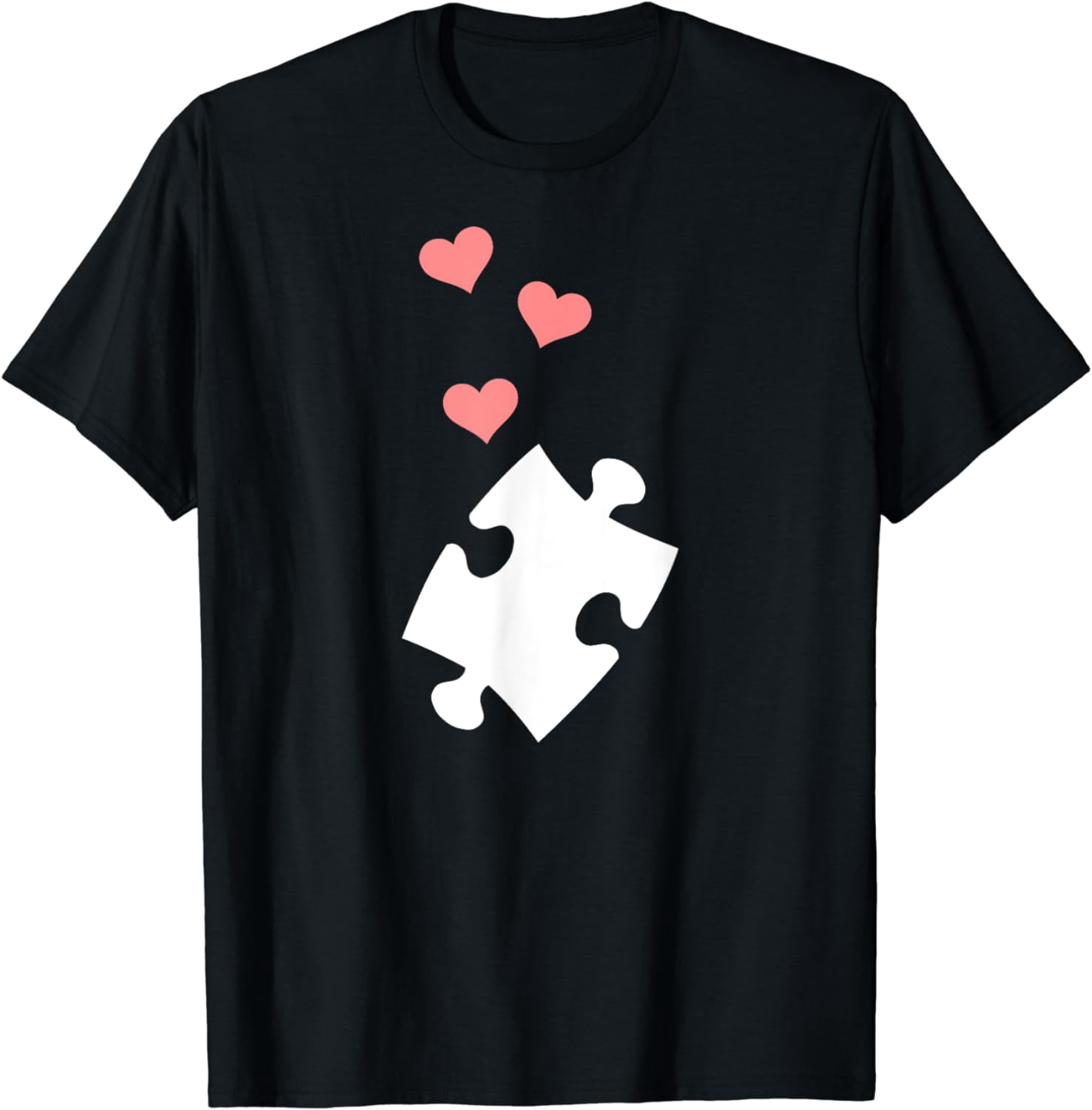 Jigsaw puzzle piece hearts T-Shirt - Walmart.com