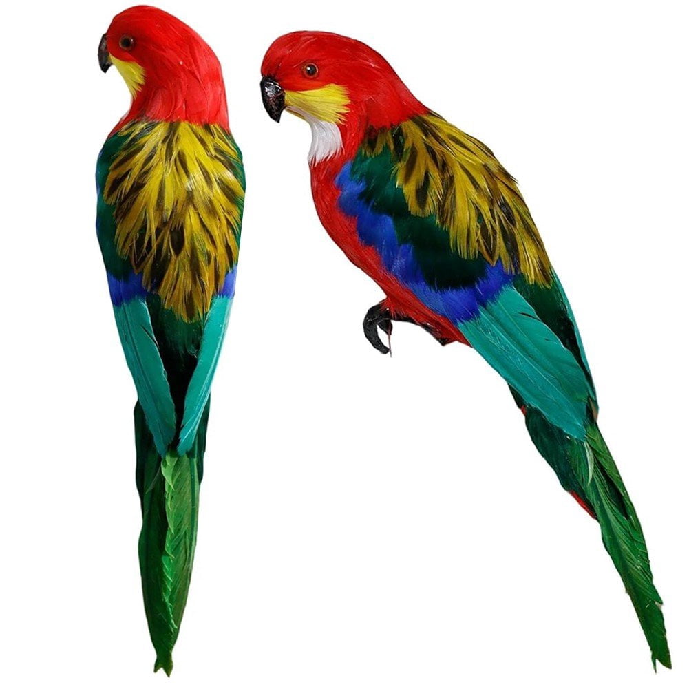 Jiibva 2pcs Artificial Parrot Figurines Photography Props Housewarming ...