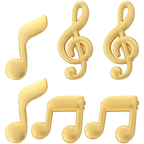 Jiibva 6 Pcs Music Note Lapel Pin Badge Elegant Musical Brooches Pin ...