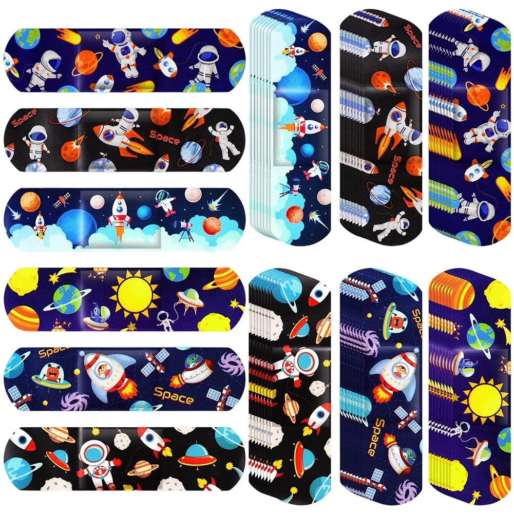 Jiibva 60pcs/set Cartoon Rocket Astronaut Prints Band Aid Kawaii ...