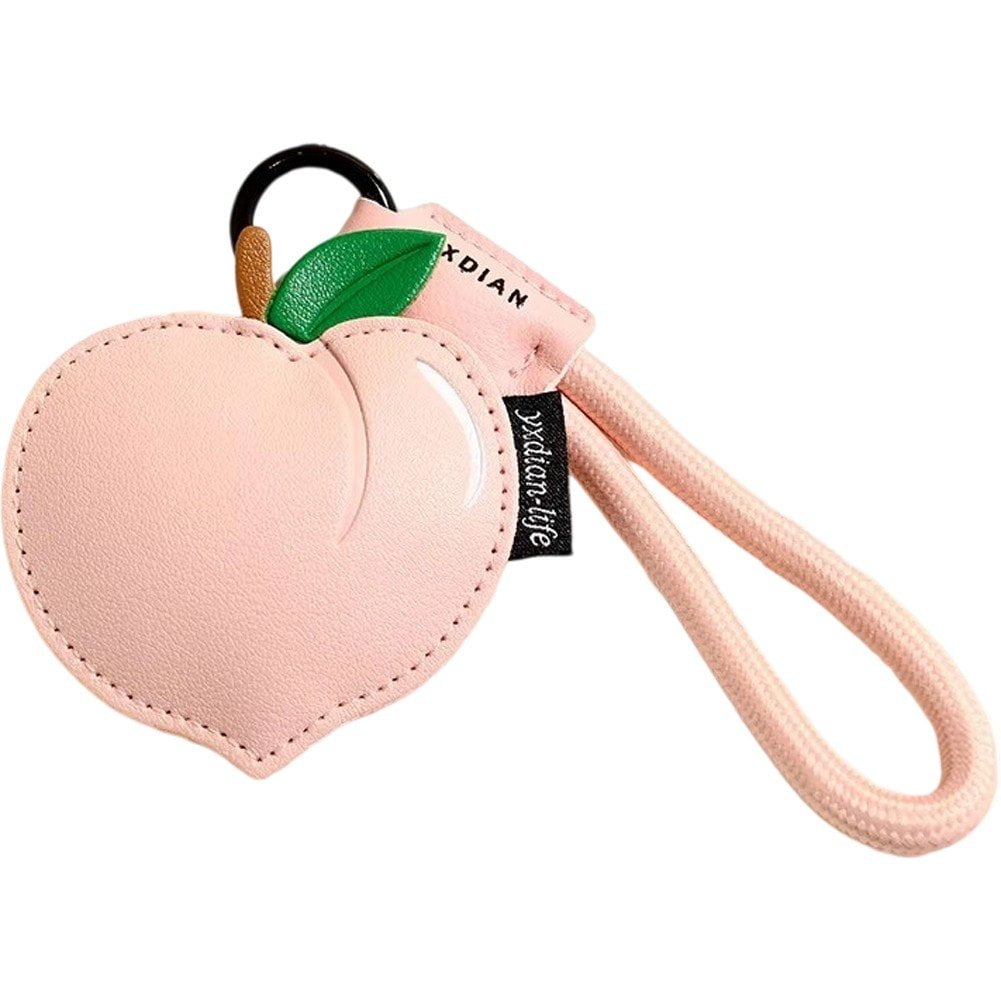 Jiibva Cute Fruit Keychain PU Lemon Peach Cherry Key Chain Fruit Keyring Pendant Charm for Purse ...