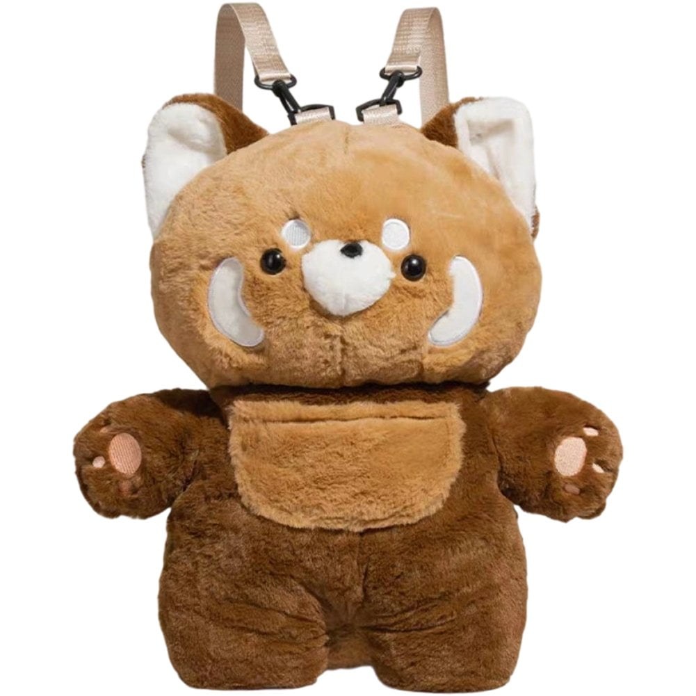 Jiibva Cute Fuzzy Red Panda Backpack Stuffed Animal Backpack Kawaii ...