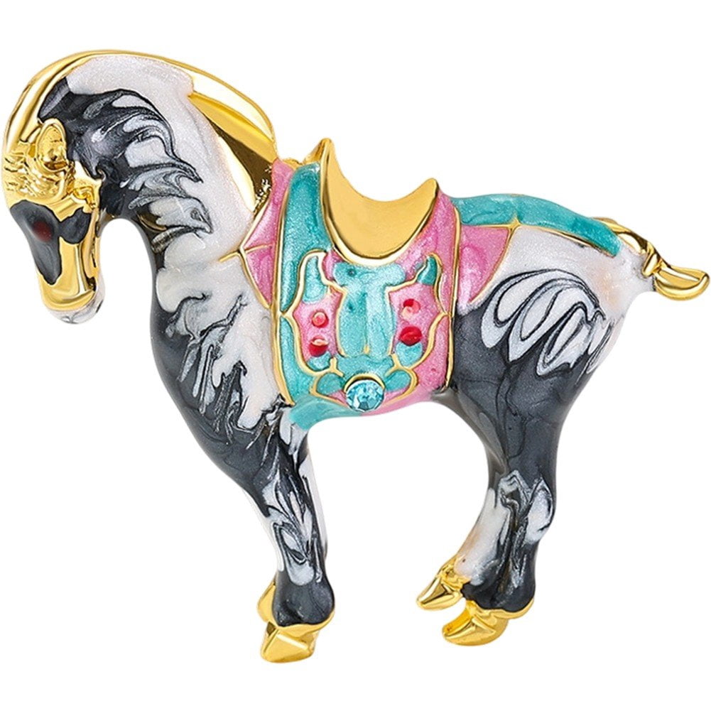 Jiibva Enamel Pony Horse Brooch Pins Three-dimensional Horse Shaped Pin ...