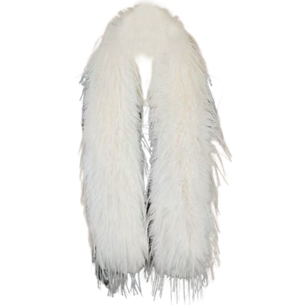 Jiibva Faux Turkey Feather Plush Warm Scarf Solid Color Thickened Scarf ...