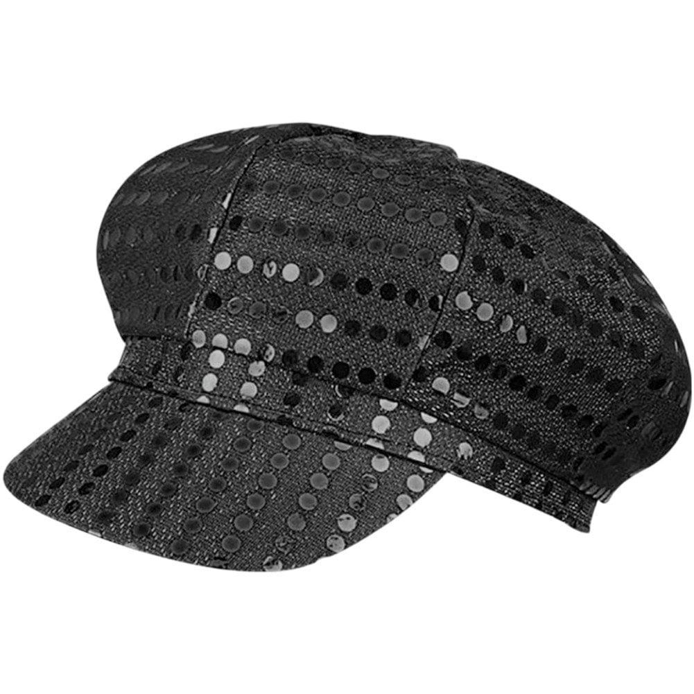 Jiibva Glitter Sequin Hat 70s Disco Adult Hat Bling Costume Hats Retro ...