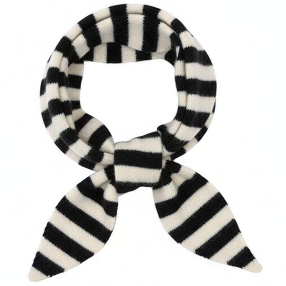 Jiibva Knitted Triangle Scarf for Women Y2k Stripe Knitted Scarf ...