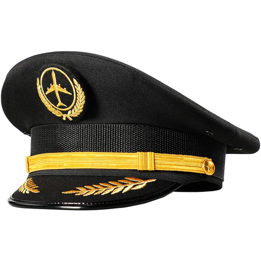 Jiibva Pilot Hat Airline Captain Cap Halloween Pilot Fancy Dress ...