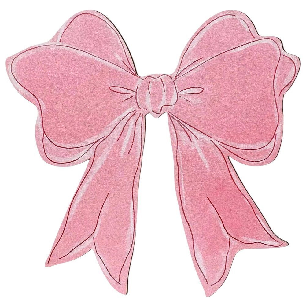 Jiibva Pink Bow Wooden Hanging Sign, Coquette Bow Wall Hanging, Cute ...