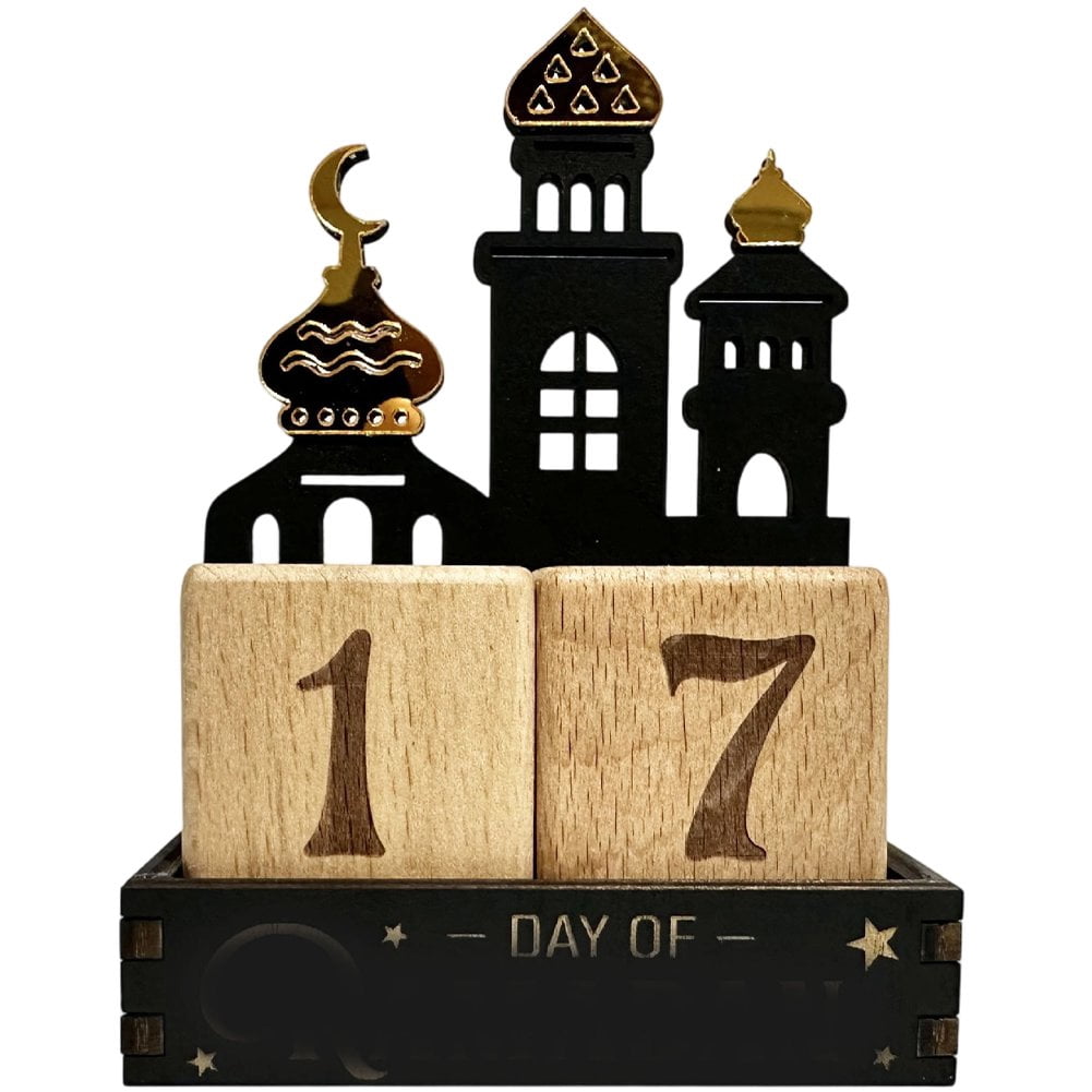 Jiibva Ramadan Advent Calendar Wooden Block Countdown Calendars Table ...
