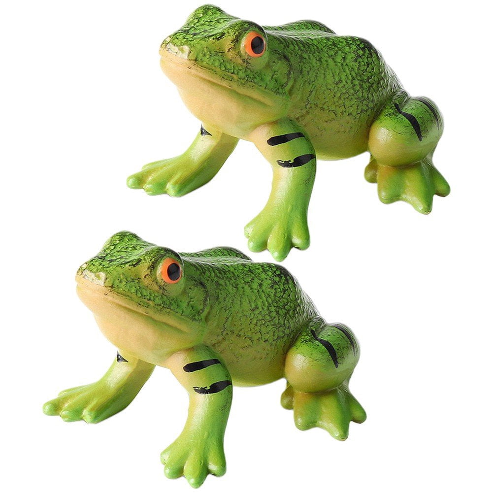 Jiibva Realistic Frog Figure, Plastic Simulation Frog Model Desktop ...