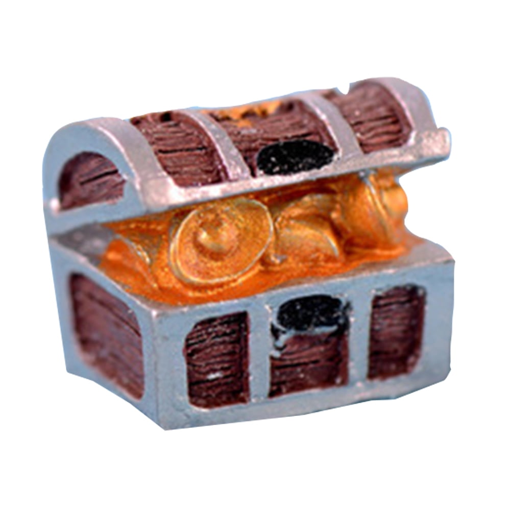 Jiibva Resin Treasure Chest Aquarium Ornaments Small Fish Tank Supplies ...