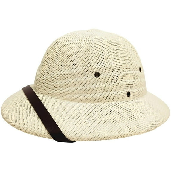 Jiibva Straw Helmet Pith Sun Hat For Men Women Pith Hat Summer Hat ...