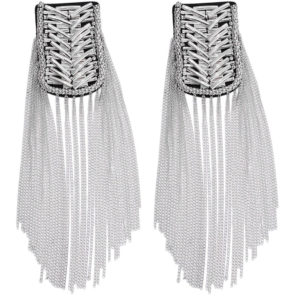 Jiibva Tassel Epaulettes Punk Epaulette Badges Rhinestone Epaulettes ...