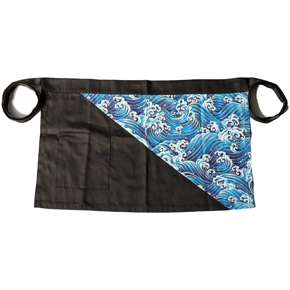 Jiibva Waitress Apron, Japanese Style Black Waist Apron Short Half ...