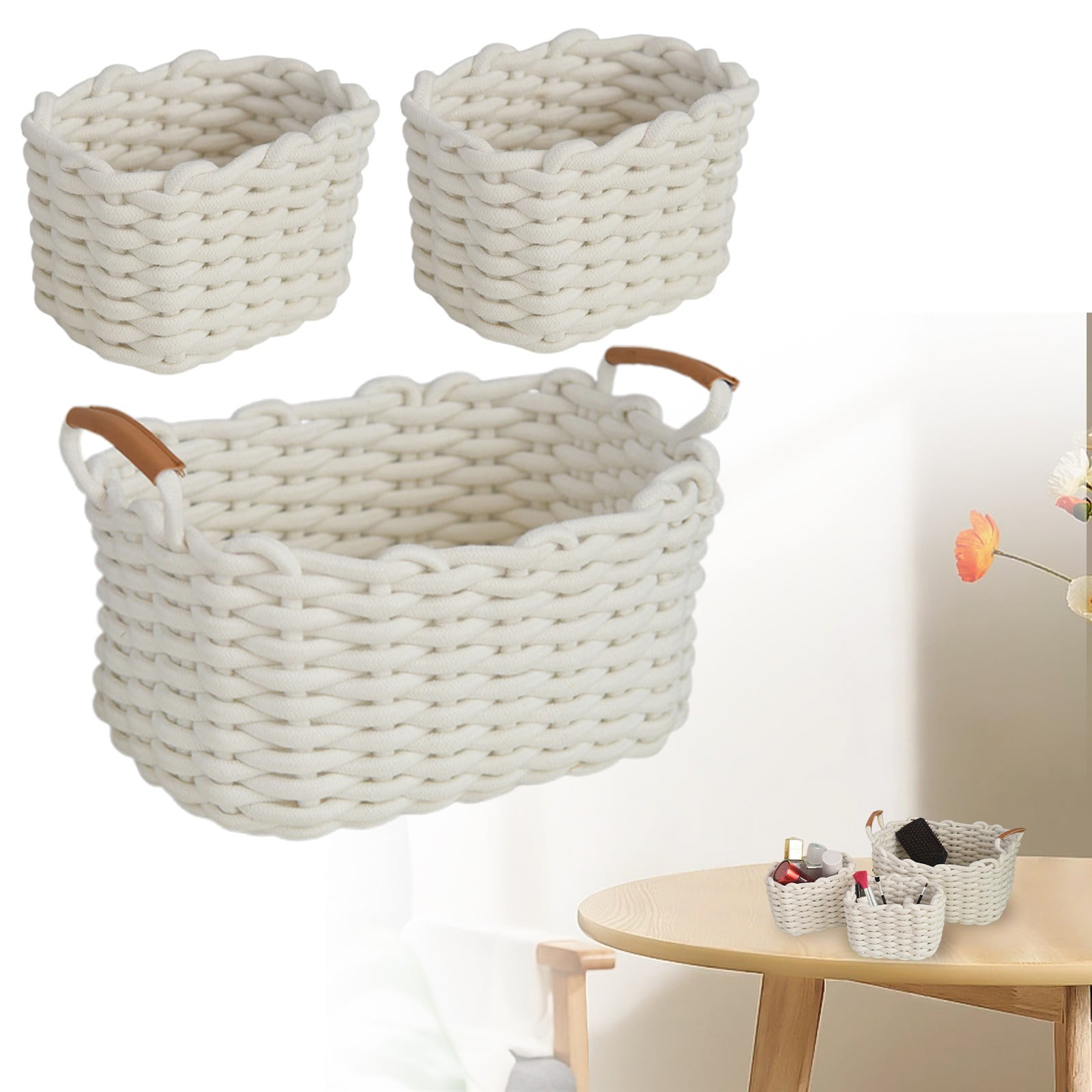 Jiiey Hanging Baskets for Kitchen Food Storage Woven Storage Basket ...
