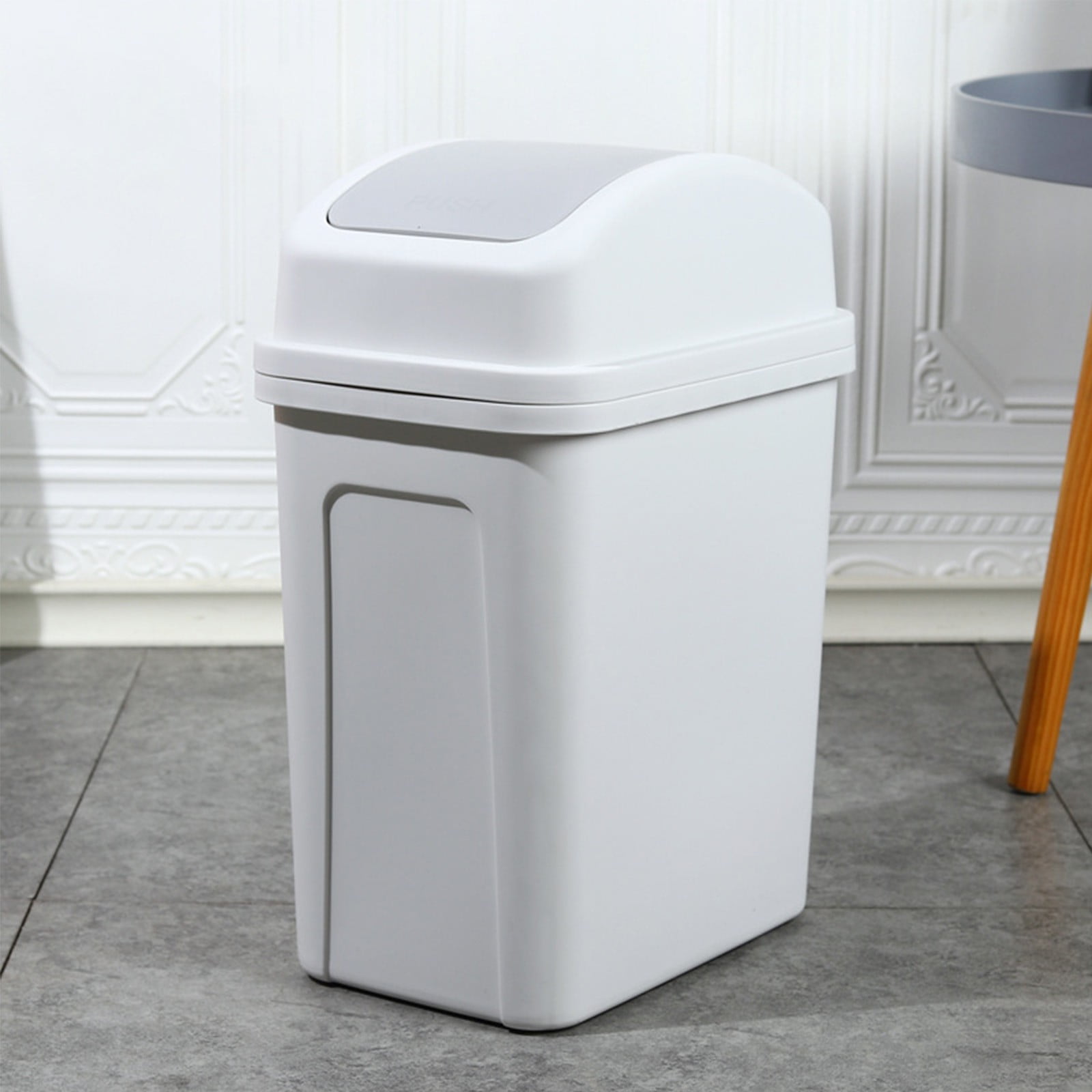 Jiiey Rubbish Bags,Bathroom Trash Can With Lid 5.5 Plastic Garbage Can ...
