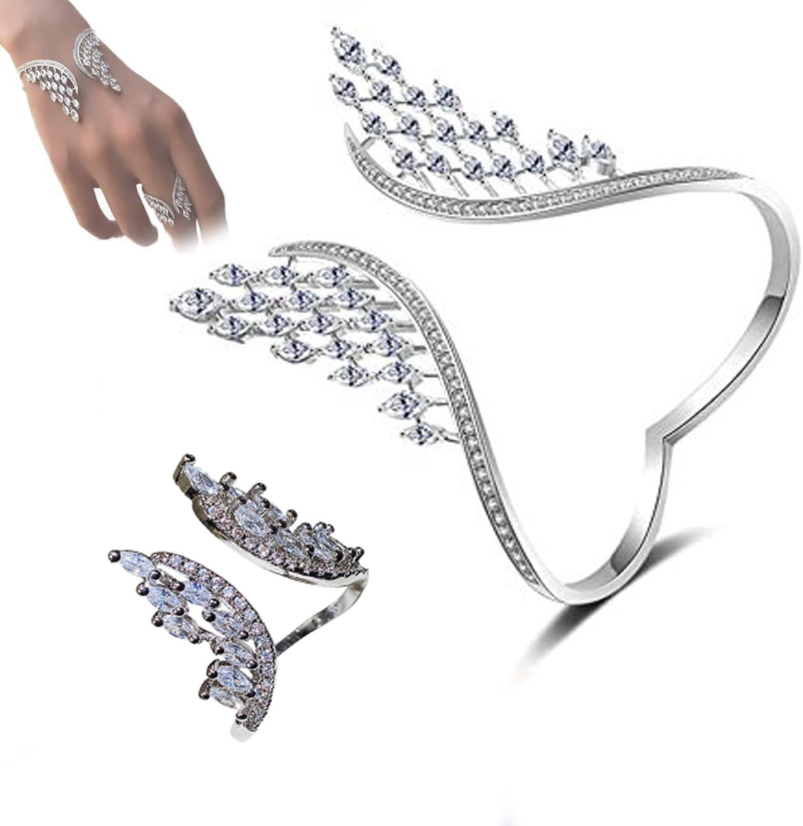 JikouIivo Angel Wings Bracelet, Angel Wings Vintage Style Sterling ...