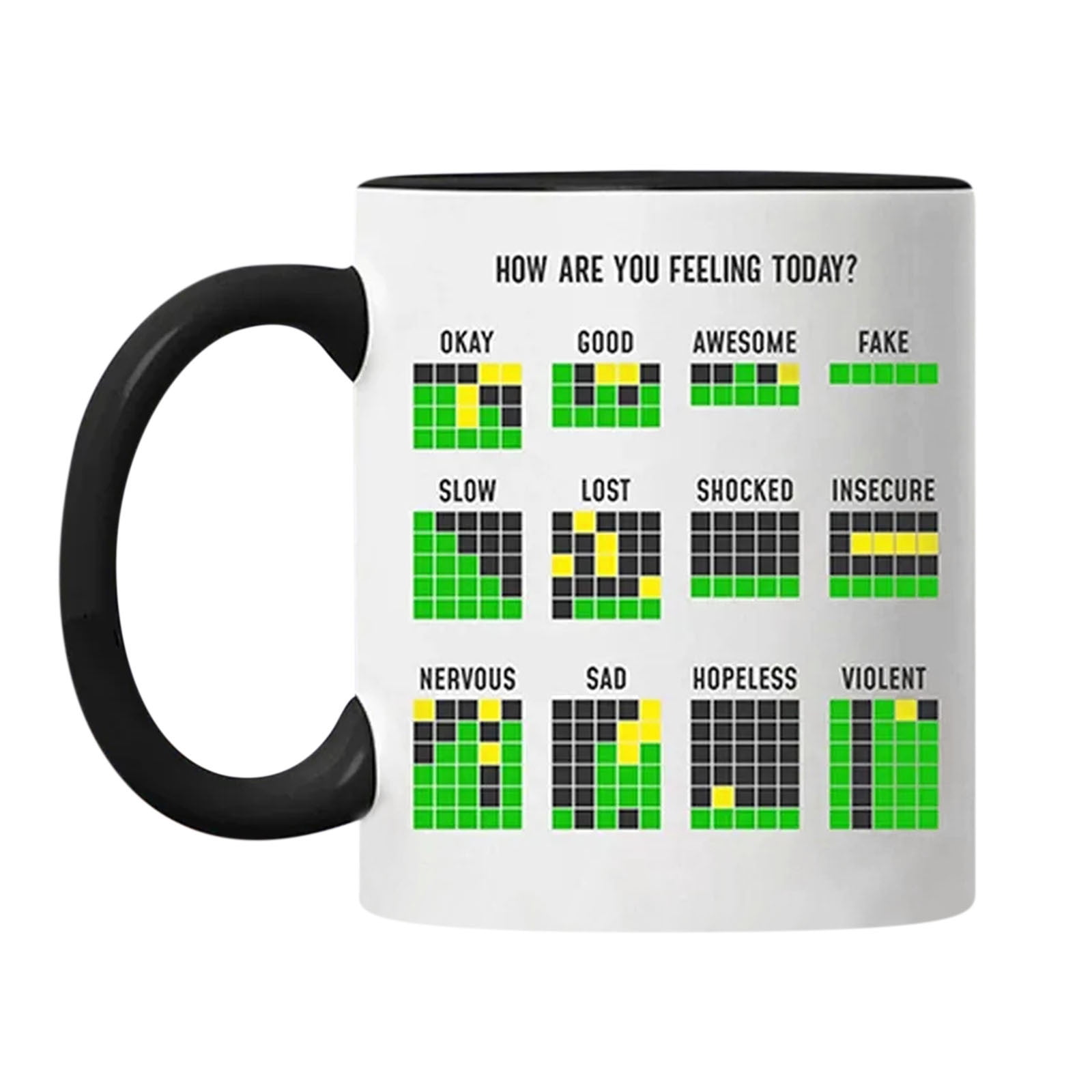 JikouIivo Creatives Design Sense Green Grids Mood Words Mugs Wordle Mug ...