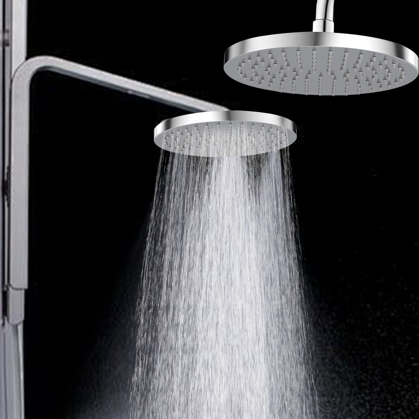 JikouIivo High Pressure Large Stainless Steel Square Rain ShowerHead ...