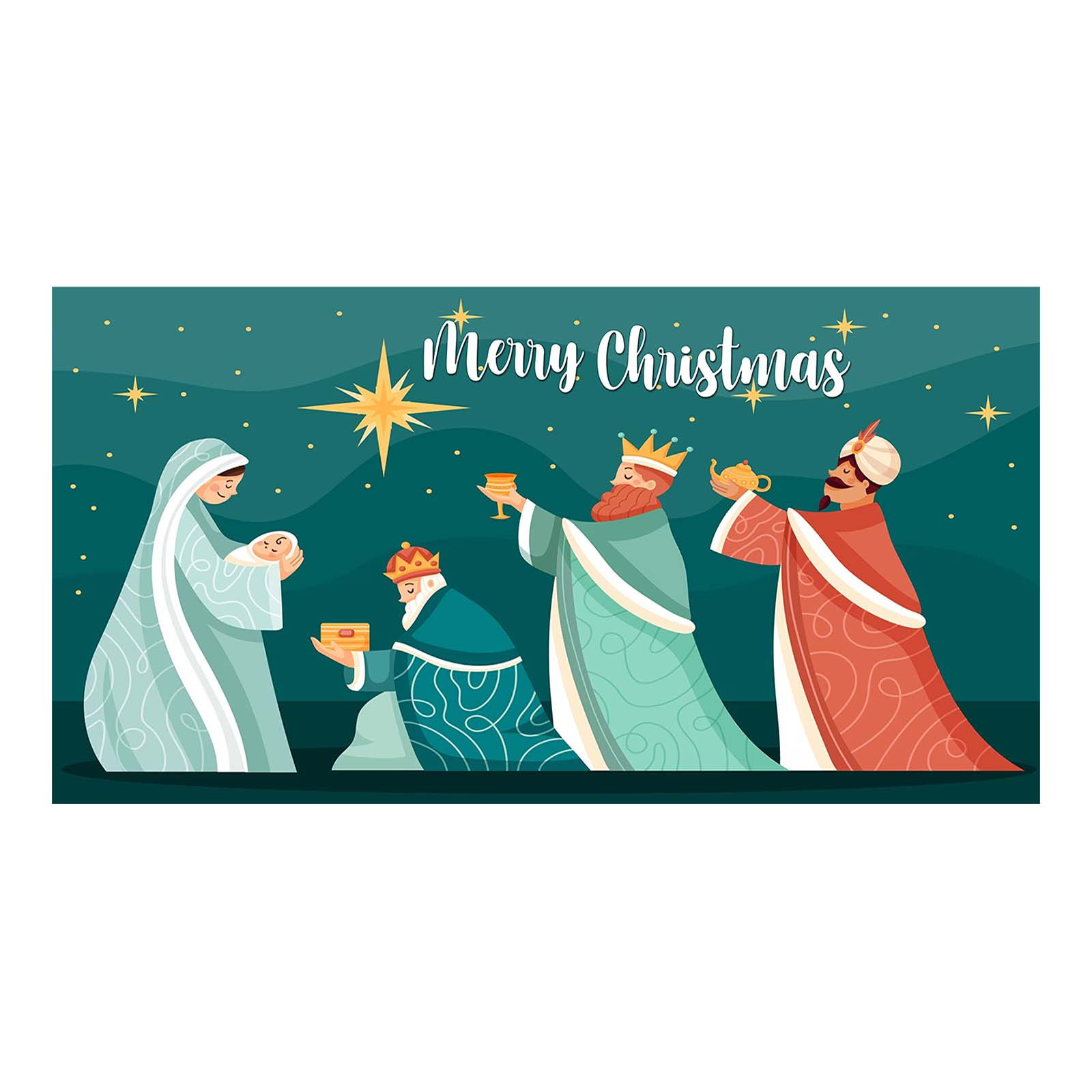 JikoIiving Holy Nativity Christmas Backdrop Decorations Outdoor/Indoor ...