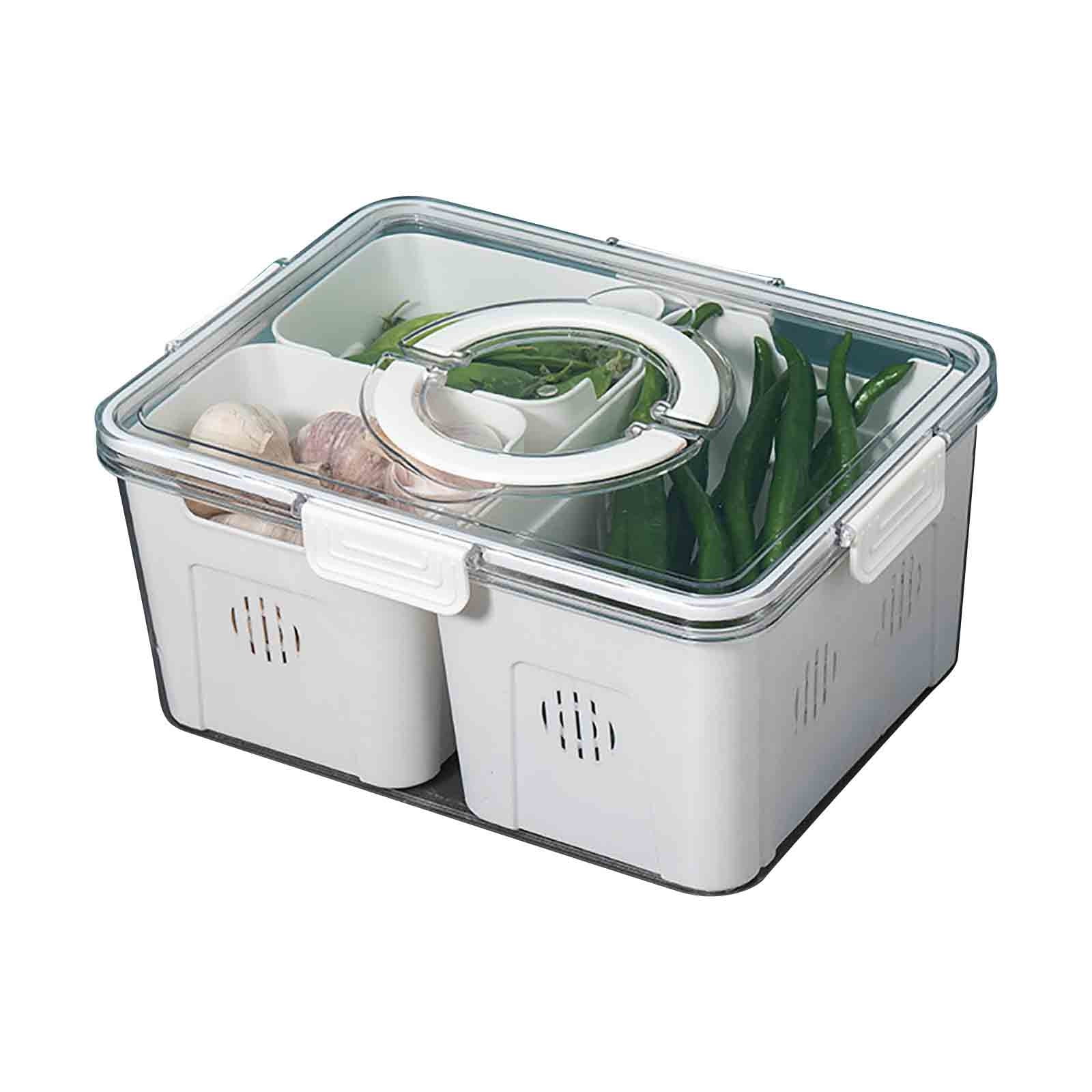 JikouIivo Kitchen Preservation Box, Seal Box Gird with Drainage Hole ...