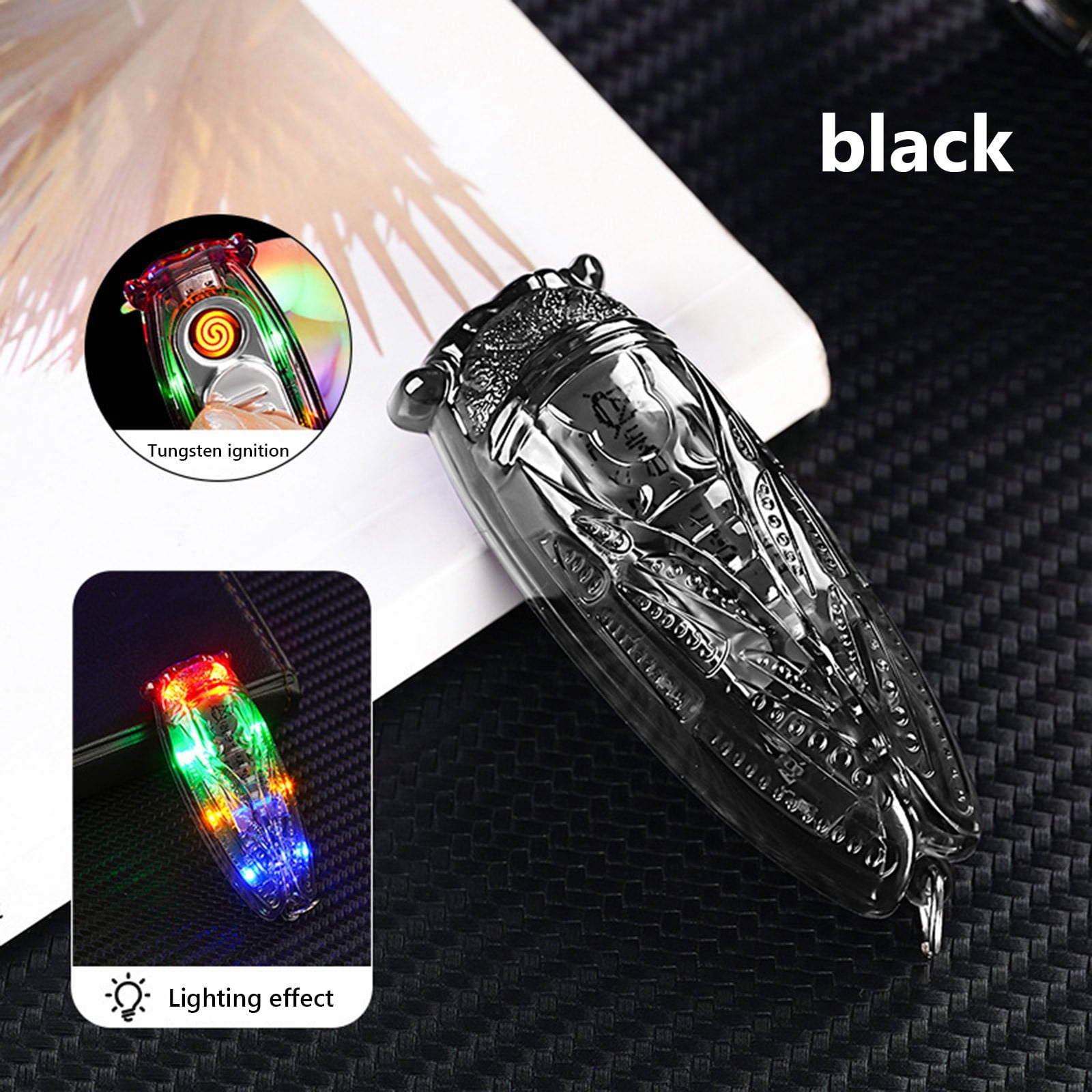 JikouIivo Mini Electric Lighters,Flash Cicada Wind-proof High-value ...