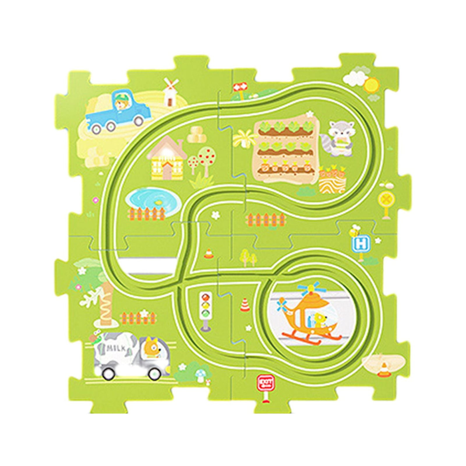 JikouIivo Set Of Four Puzzles For Young Children Puzzle Track Car DIY ...