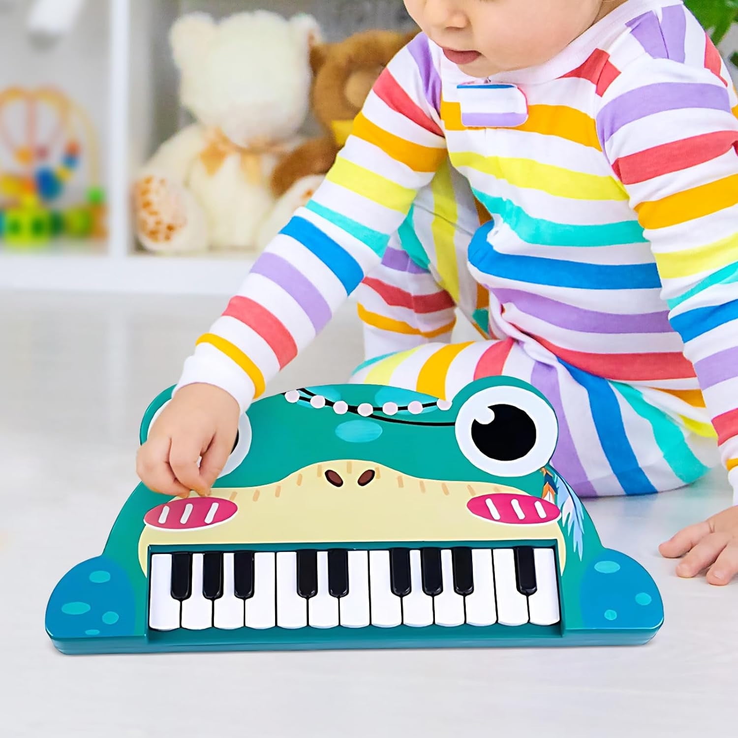 JikouIivo Toddler Piano Toy,Baby Piano DrumToy,Animal Sounds and Lights ...
