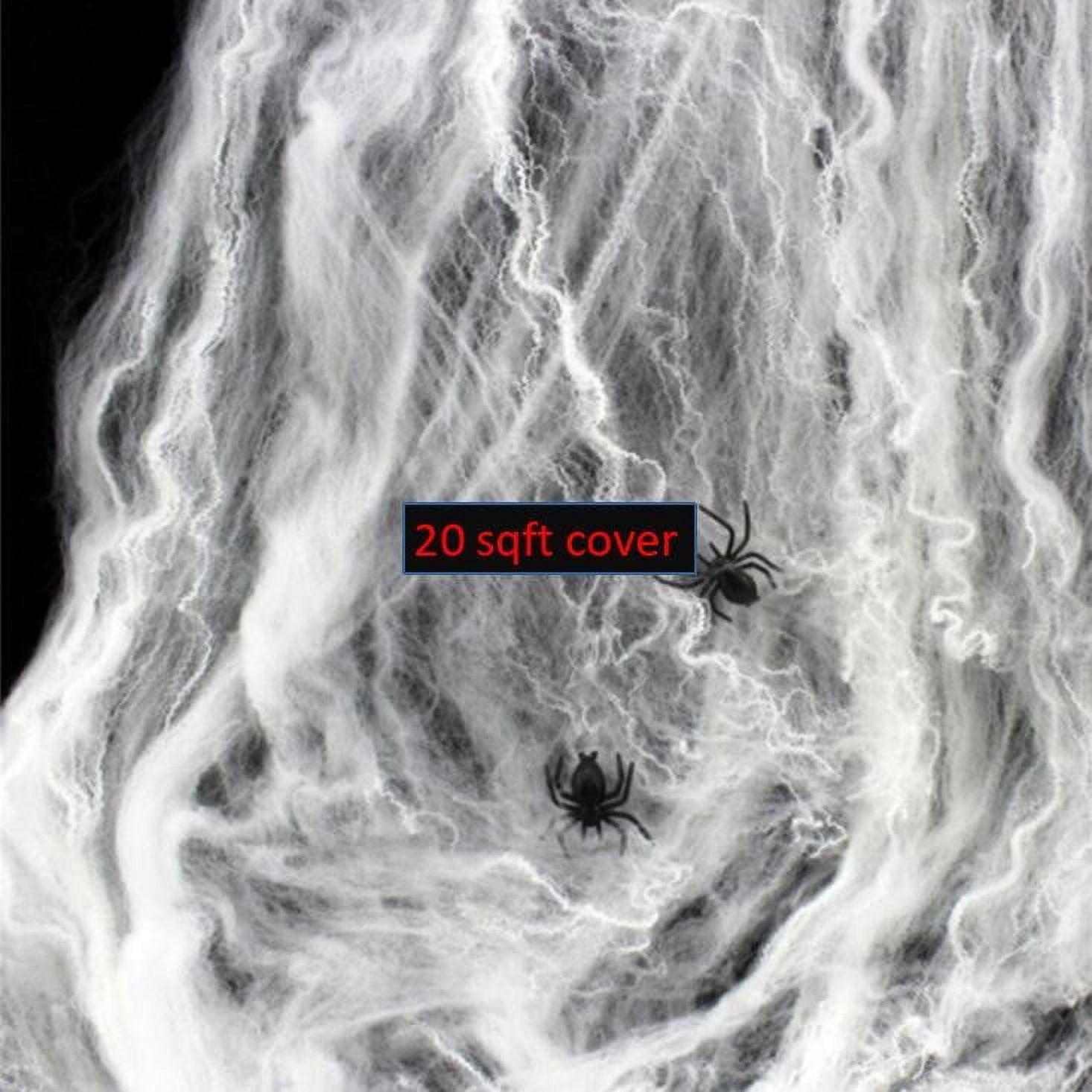 JikouIivo 20 sqft Spider Webs Halloween Decorations with 4 Fake Spiders ...