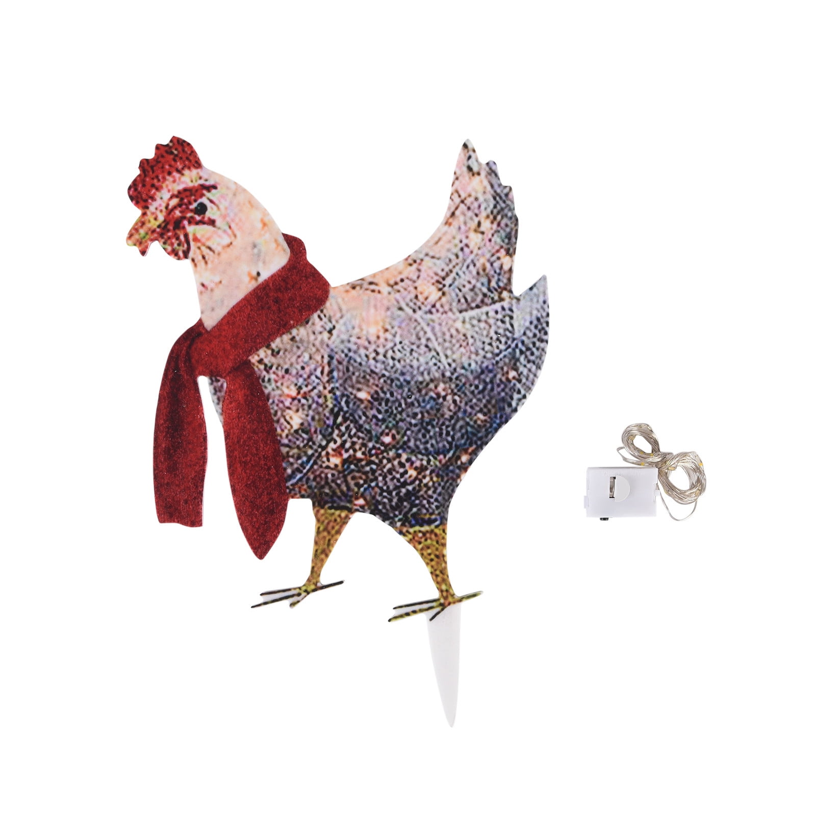 Jikolililili 2D Luminous Chicken with Scarf, Holiday Yard Decoration ...