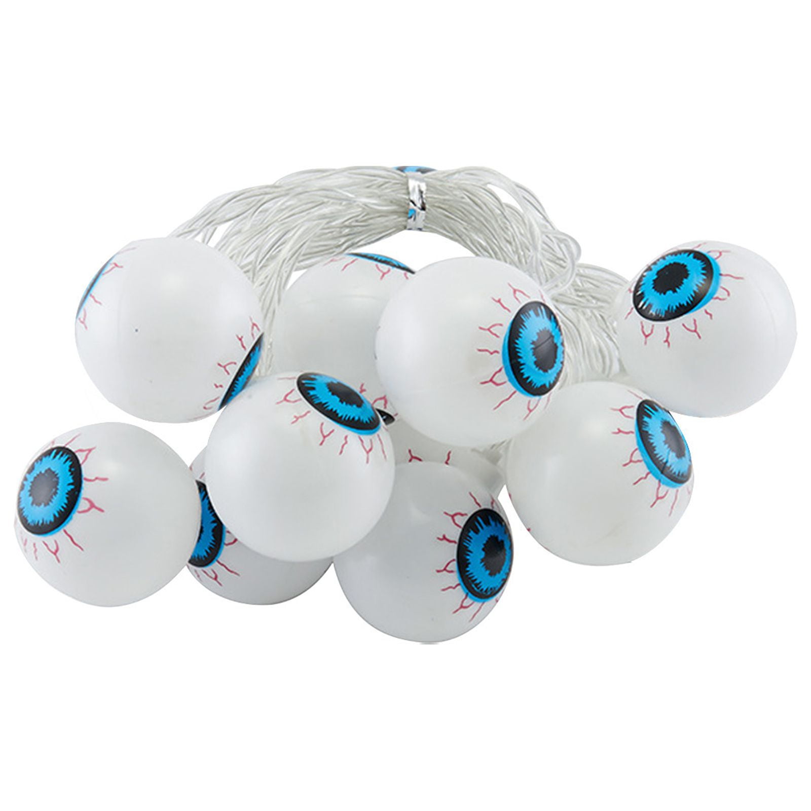 JikouIivo Halloween Lights, 10 LED Waterproof Halloween Eyeball String ...