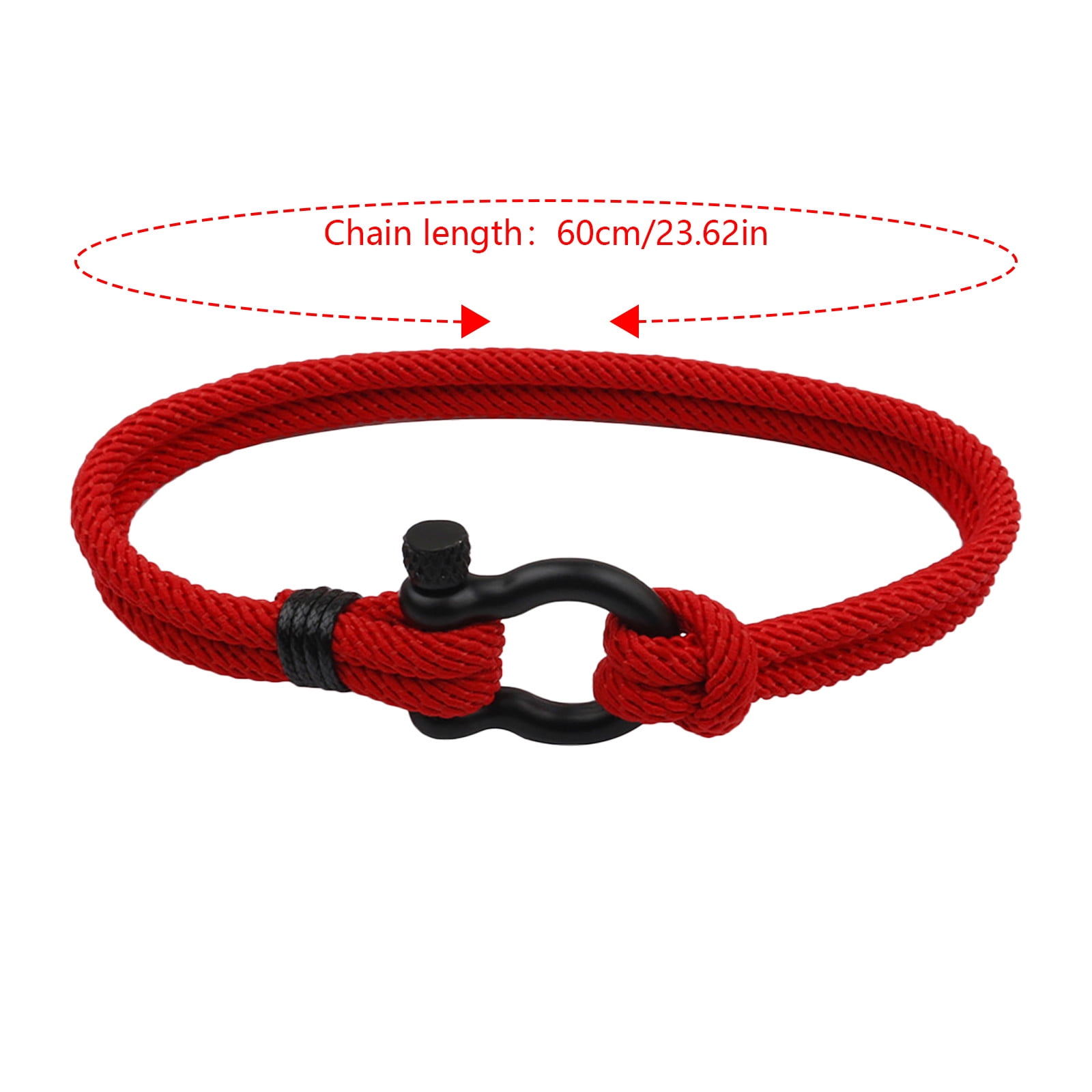 JikouIivo Men Women Steel Screw Anchor Shackle Nautical Sailor Rope ...