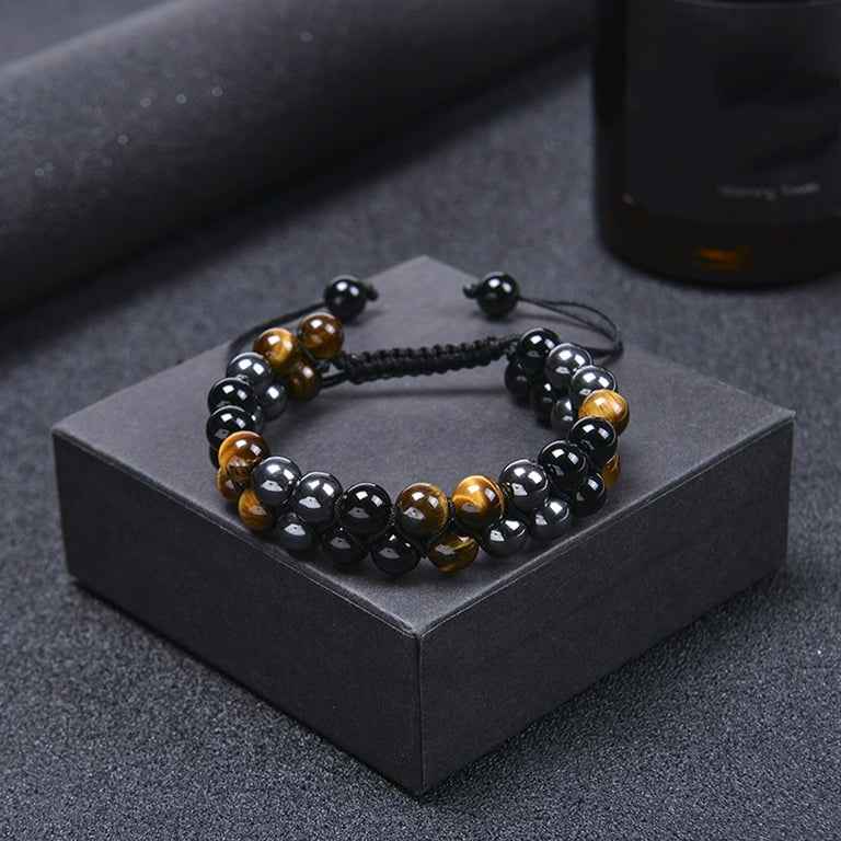 Jikolililili Protection Bracelet Hematite 8mm Bead Bracelets Crystal Jewellery Treatment Bracelets Bring Good Luck Size 7.5x0.6In For Women Men Unisex In Women s Jewelry Walmart