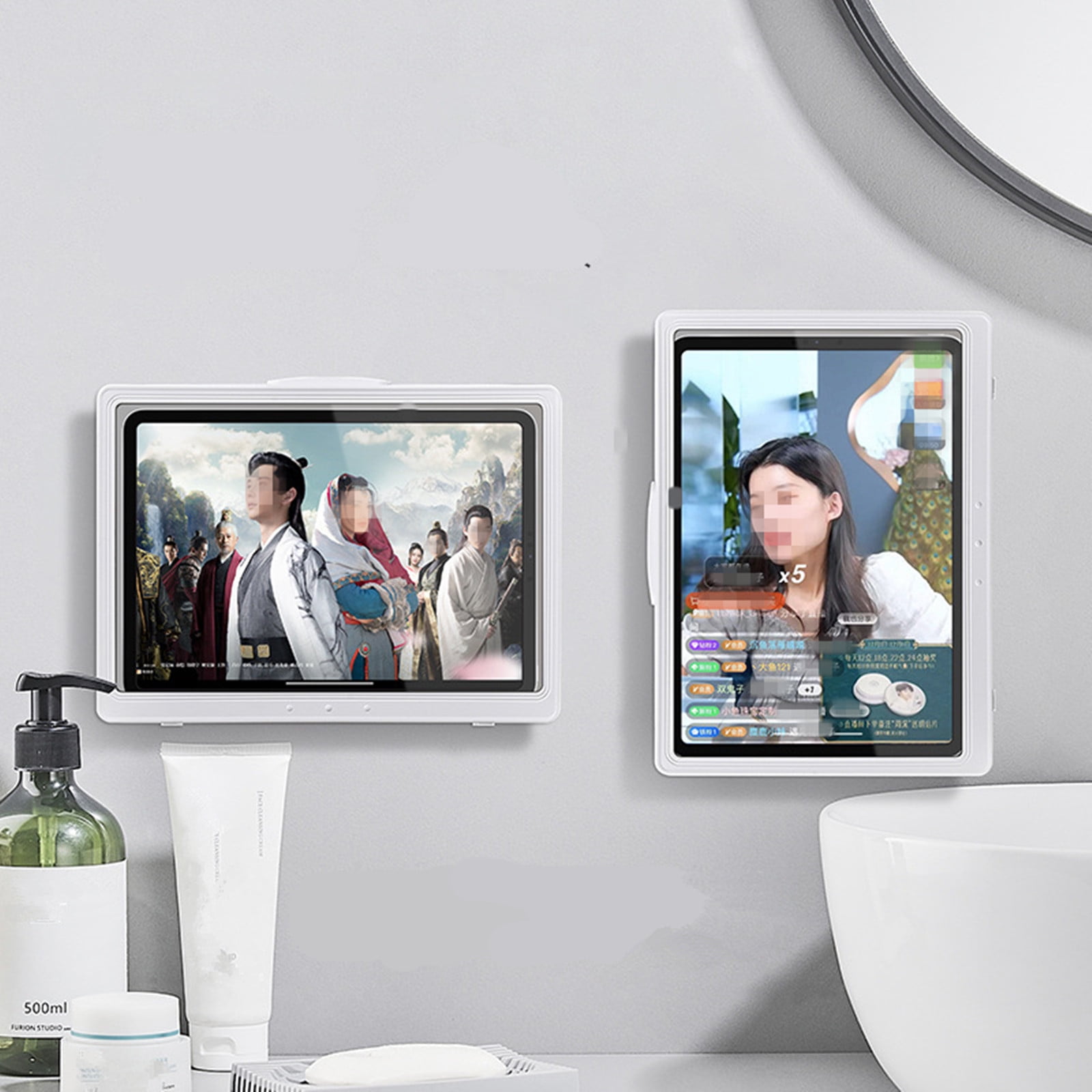 JikouIivo Shower ipad Holder, Waterproof Wall Tablet Holder Storage Box ...