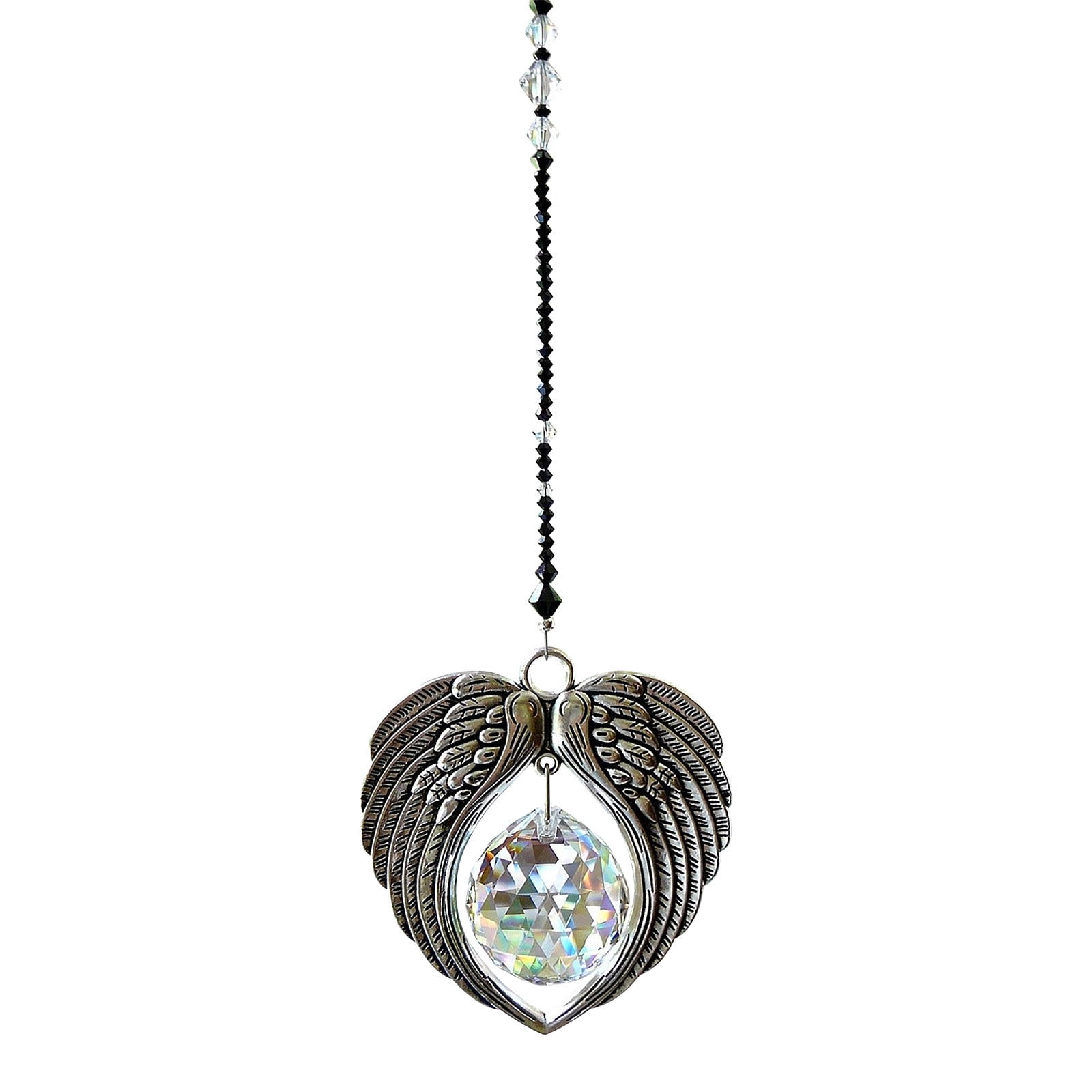 JikouIivo Wind Chimes Outdoor, Angel Wings Wind Chimes with Crystal ...