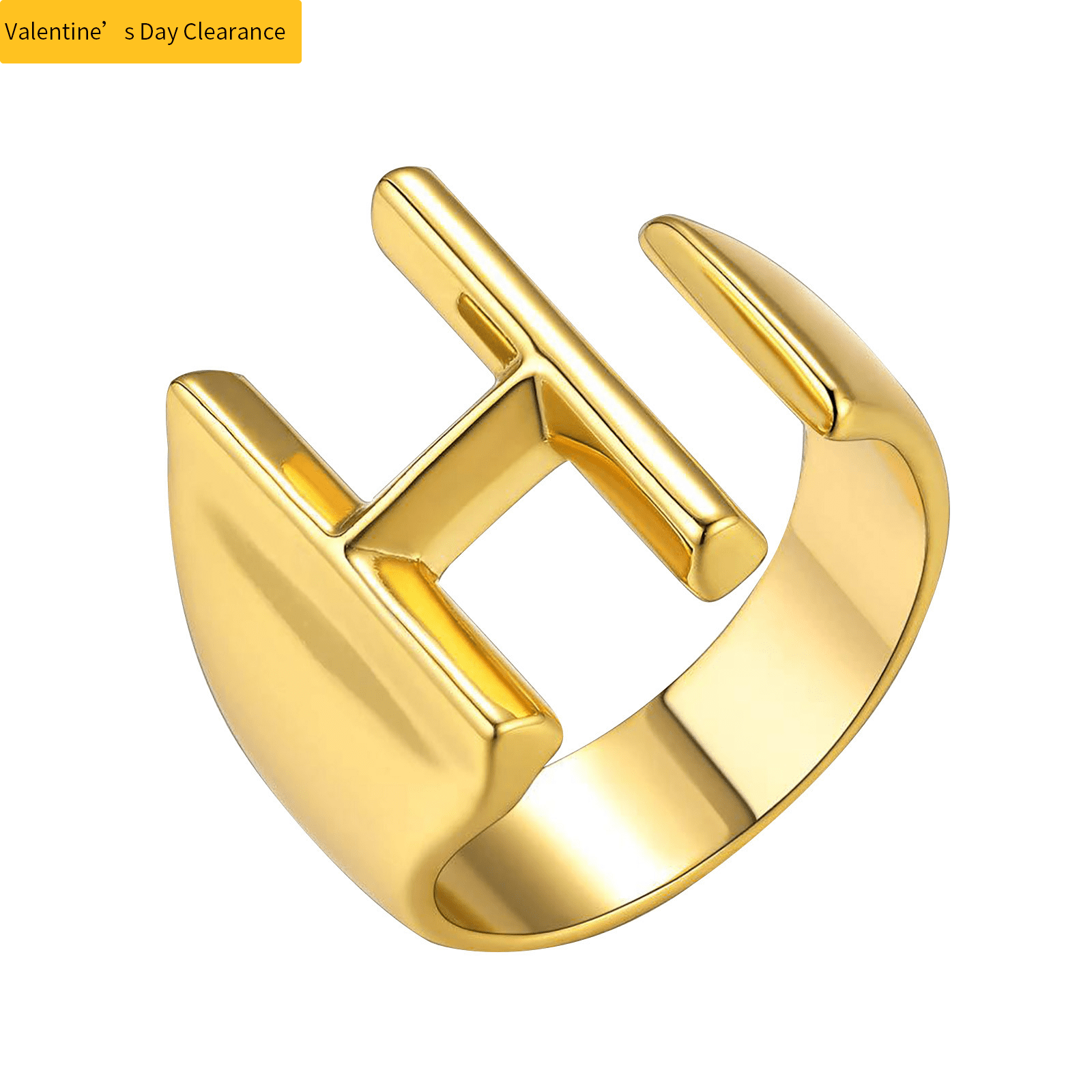 JikouIivo Women's Fashion Ring Couple Ring Opening 26 Letters Ring ...