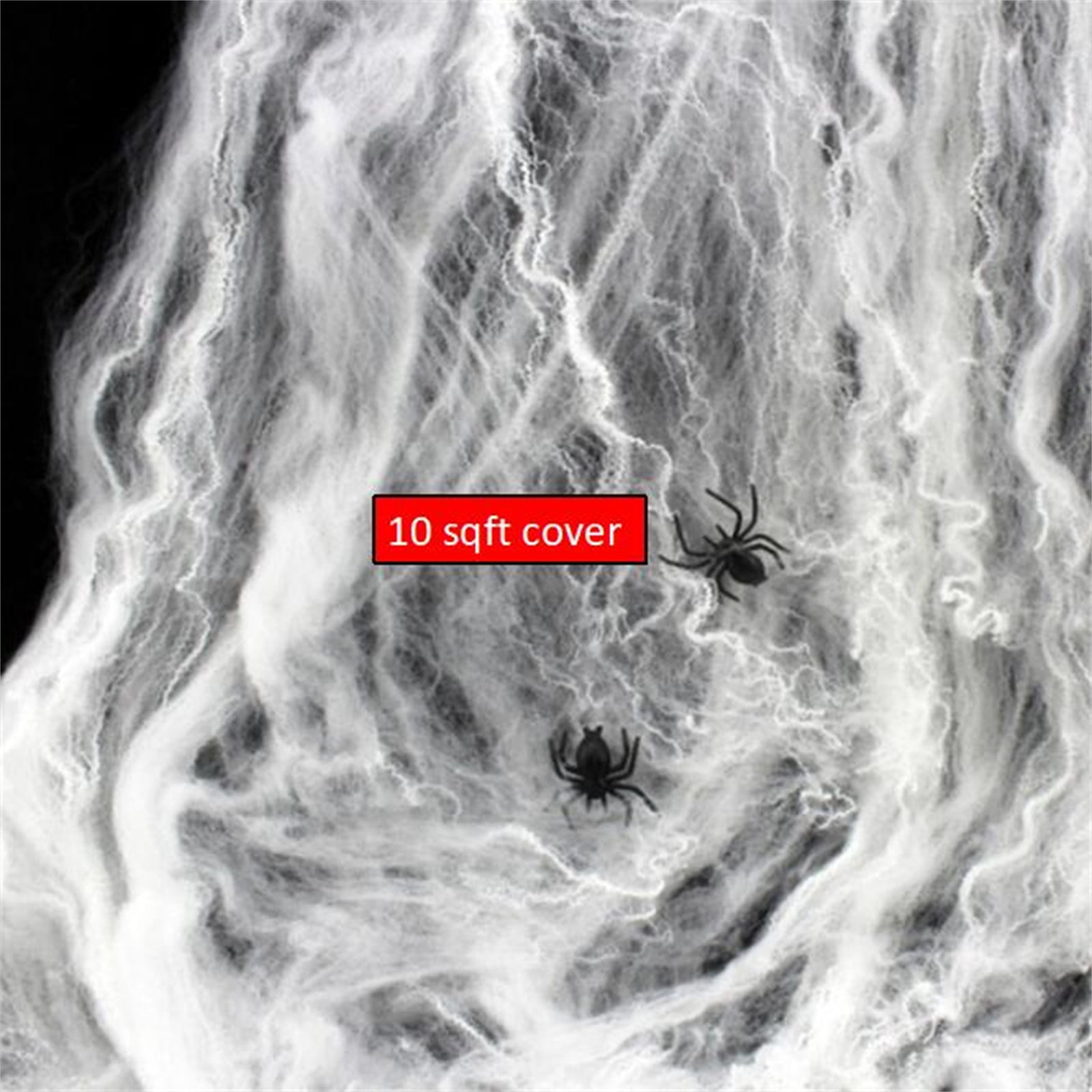 JikouIivo 10 sqft Spider Webs Halloween Decorations with 2 Fake Spiders ...