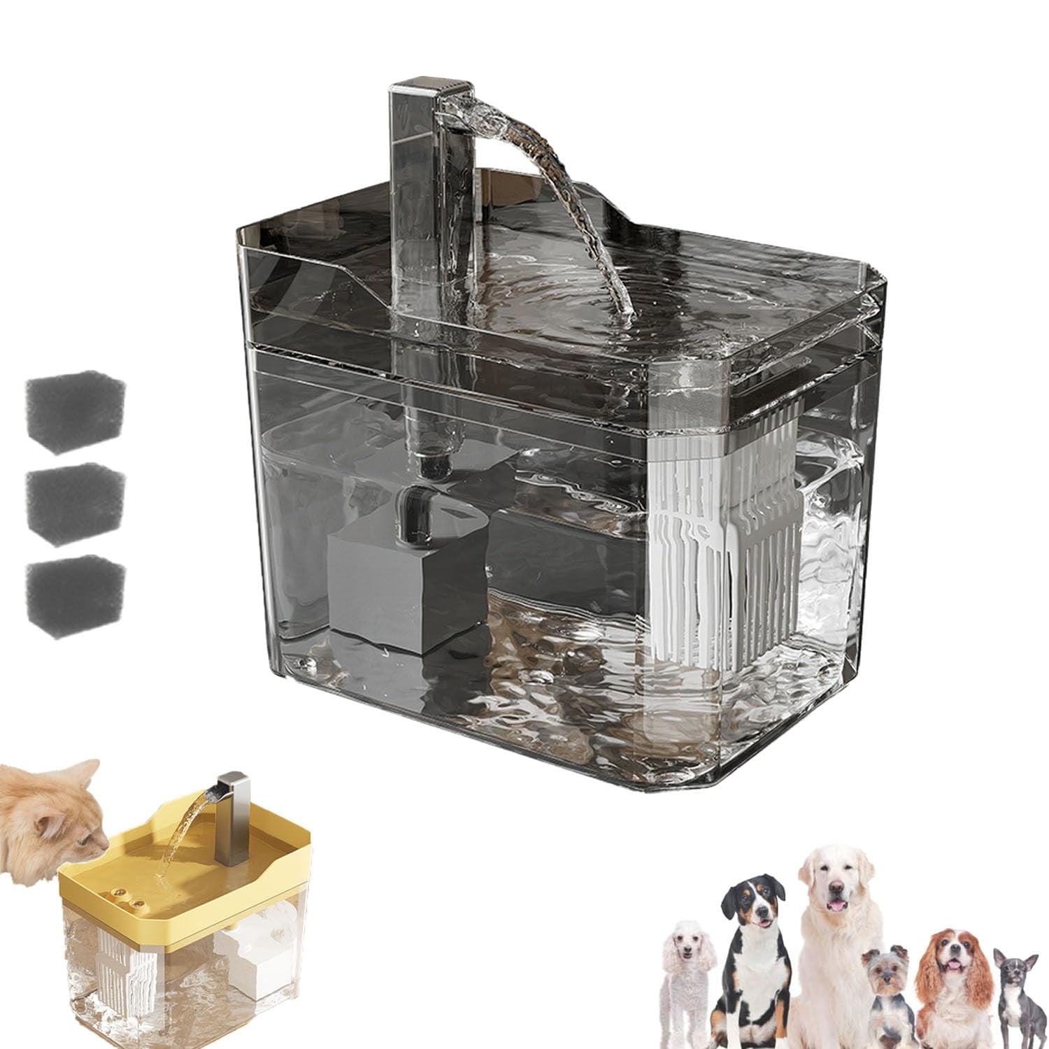 JikouIivo Cat Water Fountain Animal Water Dispenser,Automatic Pet ...