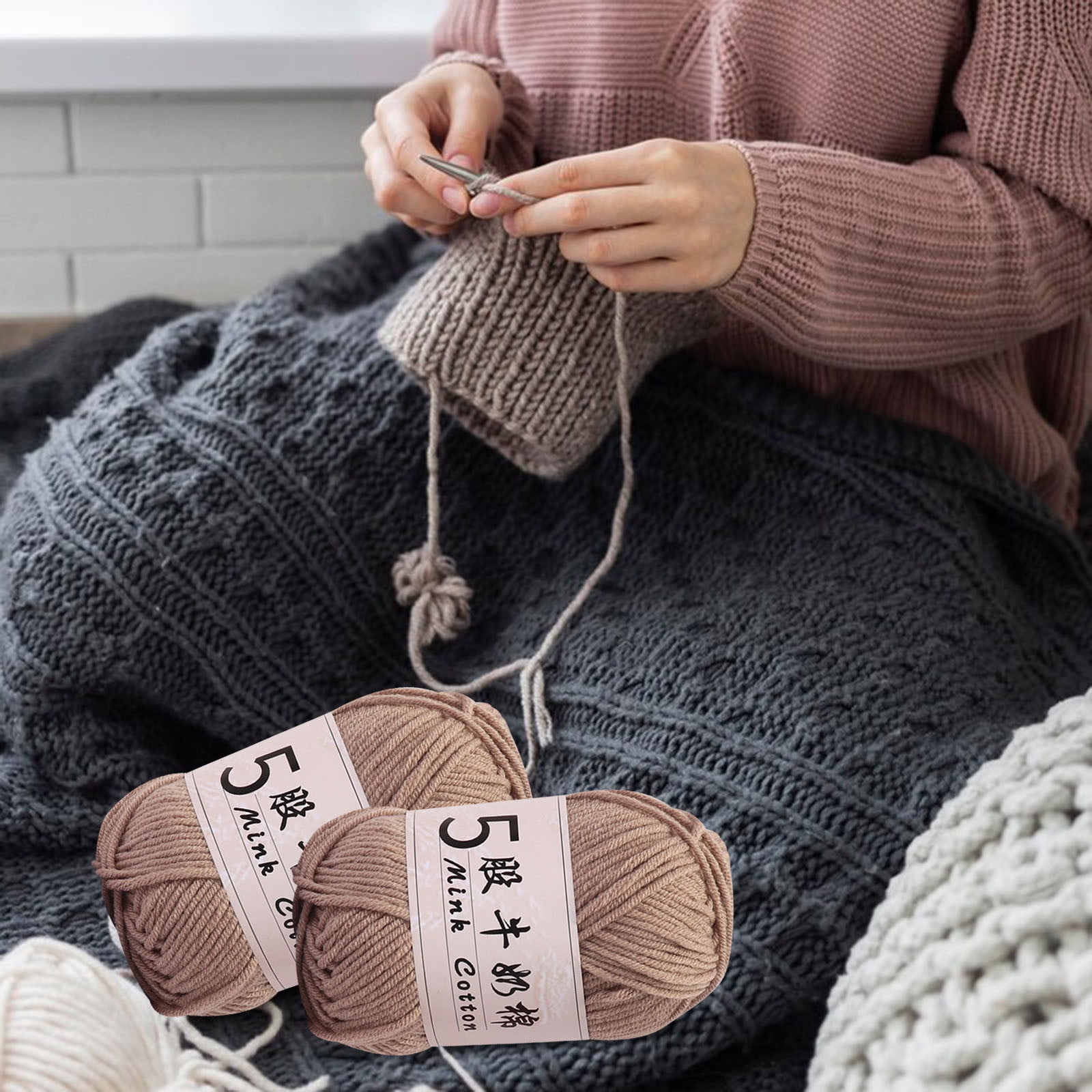 JikouIivo Cotton to The Core Soft Cotton Yarn ,4 Skeins Soft Baby Yarn ...
