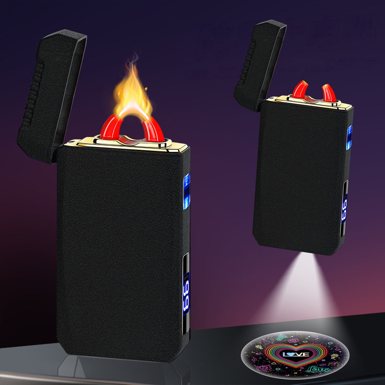 JikouIivo Electric Lighter Mini Plasma Lighter ,Fire High-power Flame Lighter With Projection ...